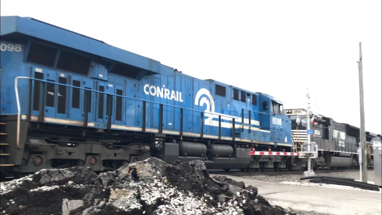 Conrail On A Power Move! And A Track Train! - YouTube