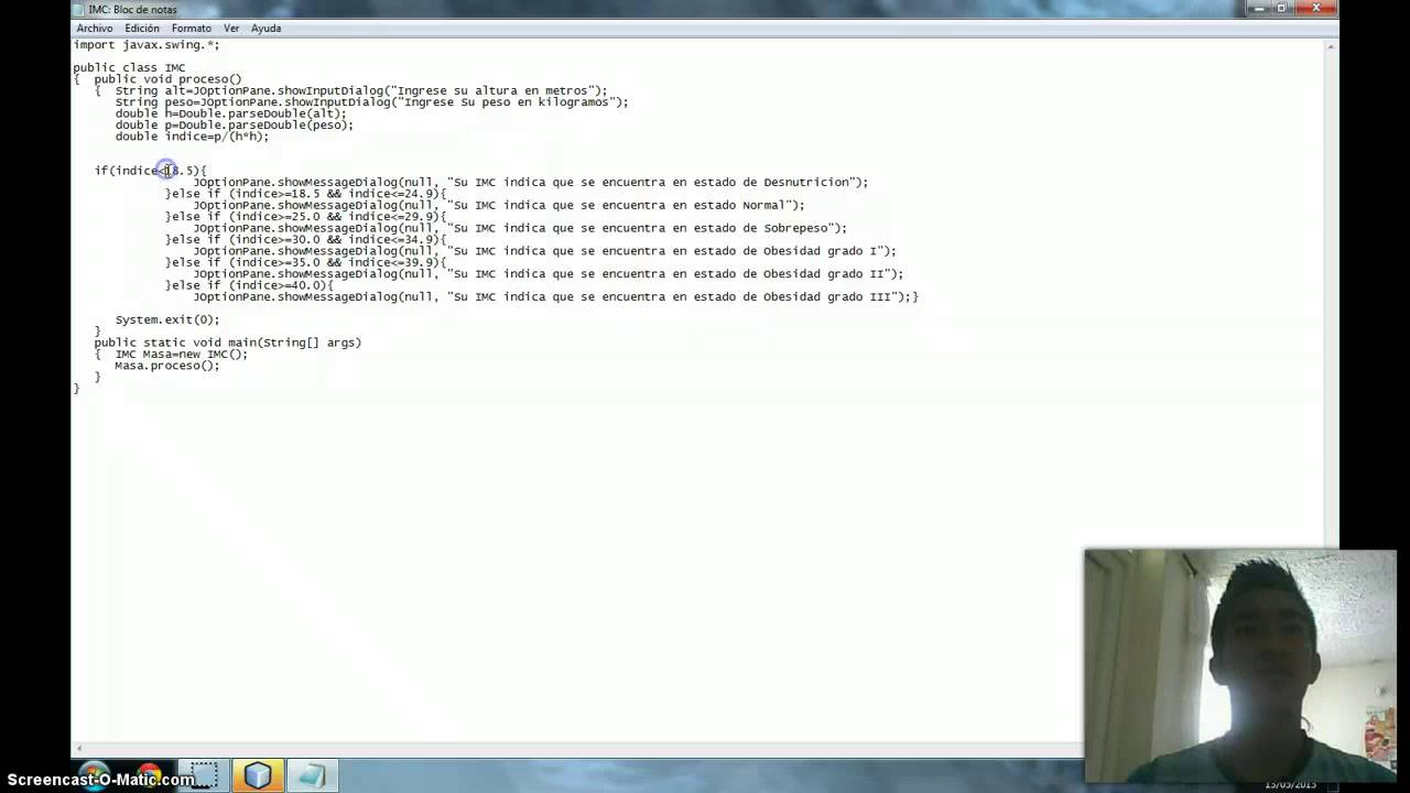 Programa IMC en NetBeans - YouTube