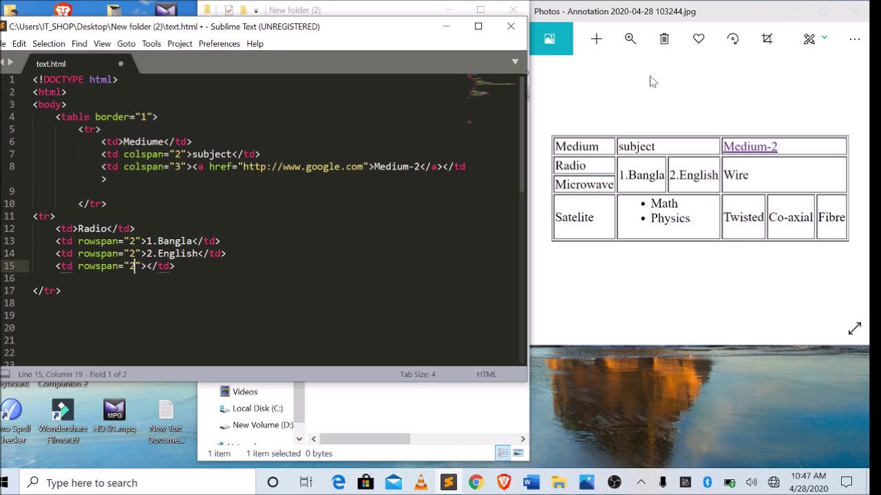 HTML Table | টেবিল/ছক তৈরি | HSC | ICT (Chapter-4) - YouTube