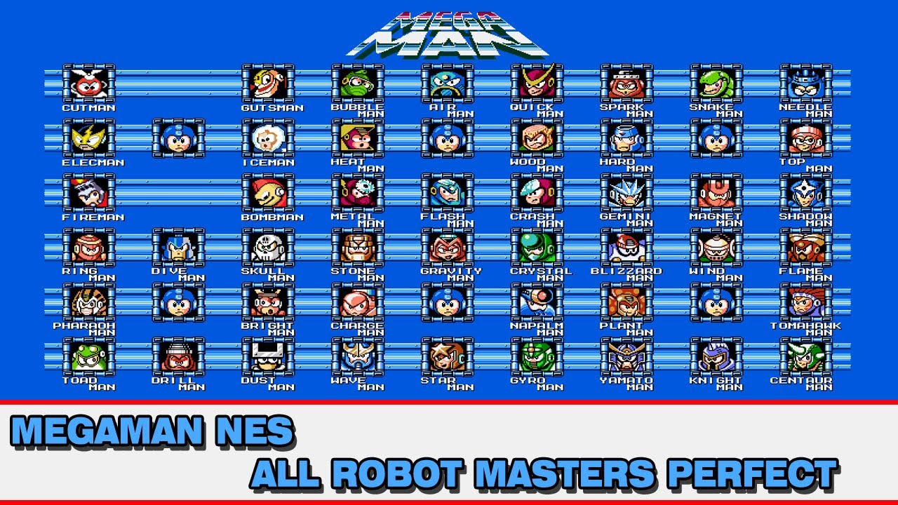 Mega Man NES Games - Defeating All Robot Masters Without Taking Damage ...