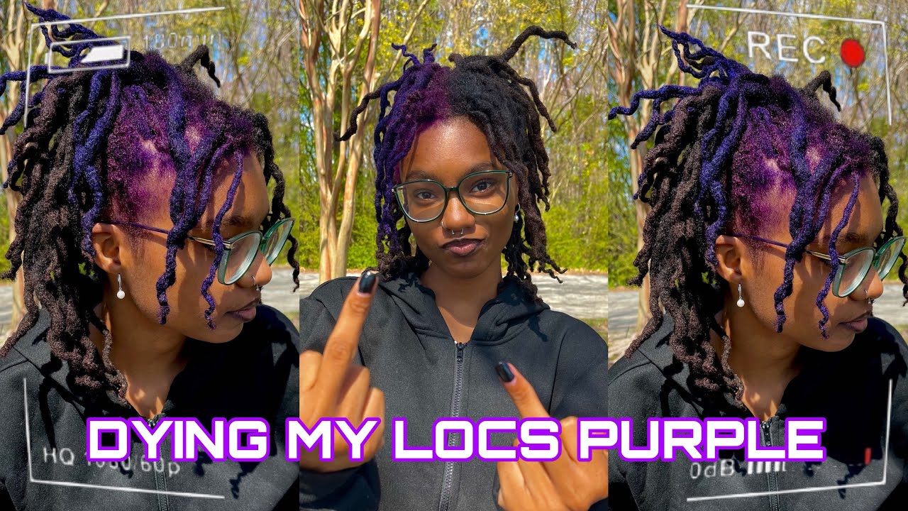 Bleaching and Dying my Locs Purple - YouTube