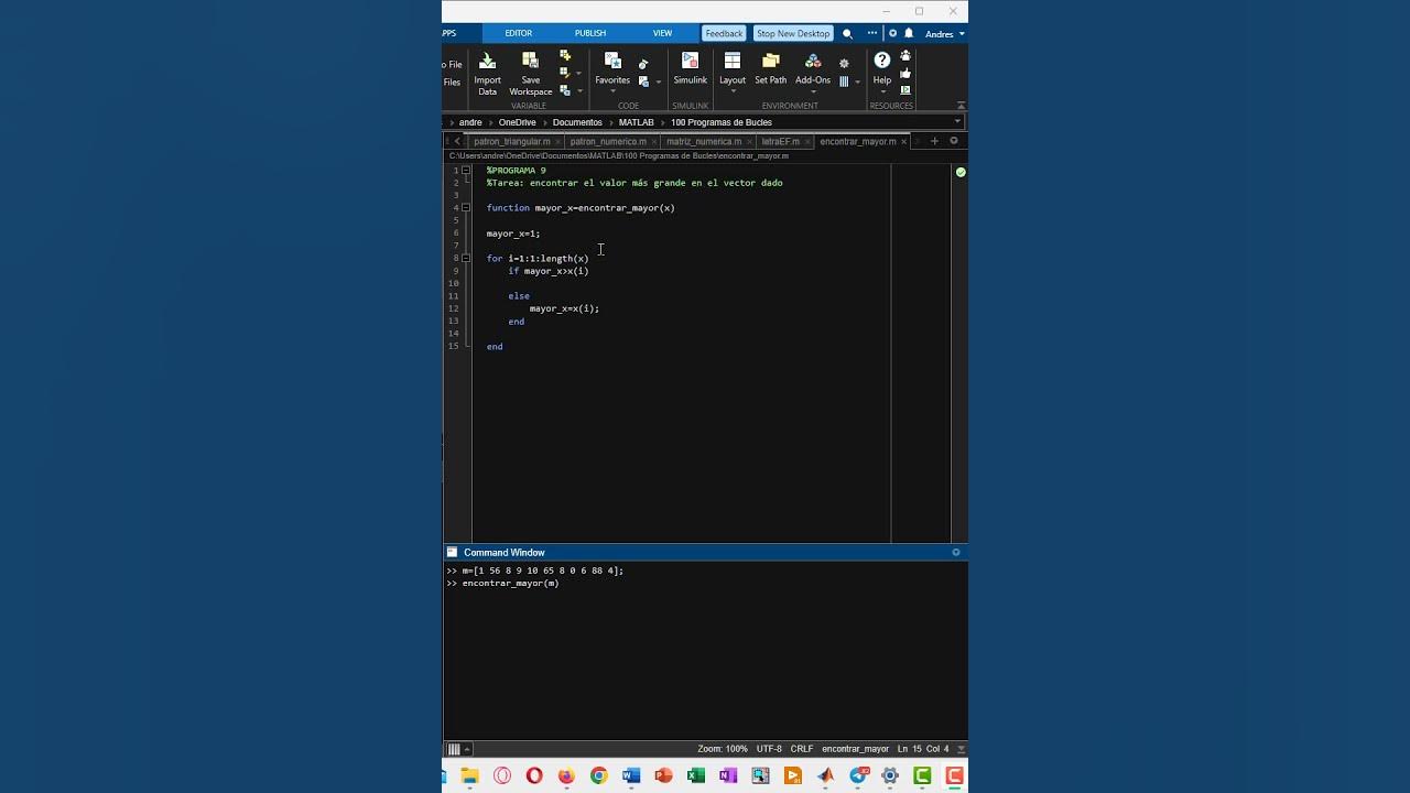 Programa 9 De Matlab For While If Else Programming Matlab Matlabtutorials 