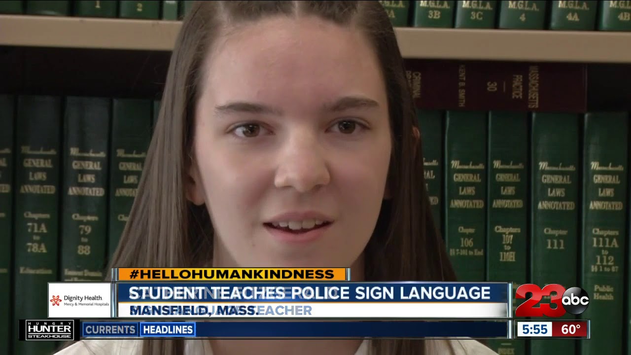 Hello humankindness: Student teaches police sign language - YouTube