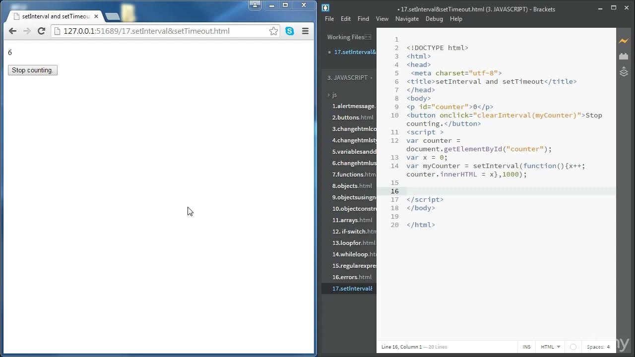 18. Set Interval & SeTimeout; Activity Create a simple counter ...