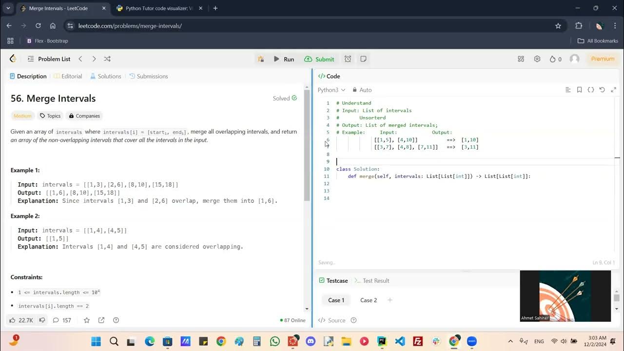 Python Merge Intervals Problem Solution with UMPIRE Methodology - YouTube