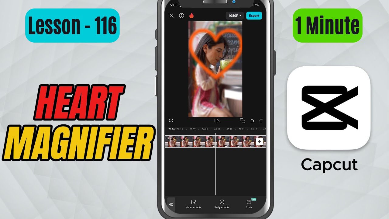 How to Add Heart Shape Magnifying Glass Effect in CapCut Mobile ...