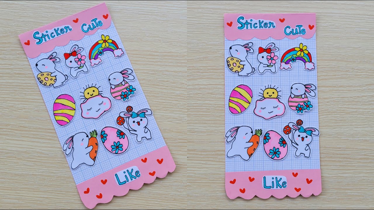 Cách Làm Tấm Sticker Siêu Dễ Thương/ DIY Sticker Cute - YouTube