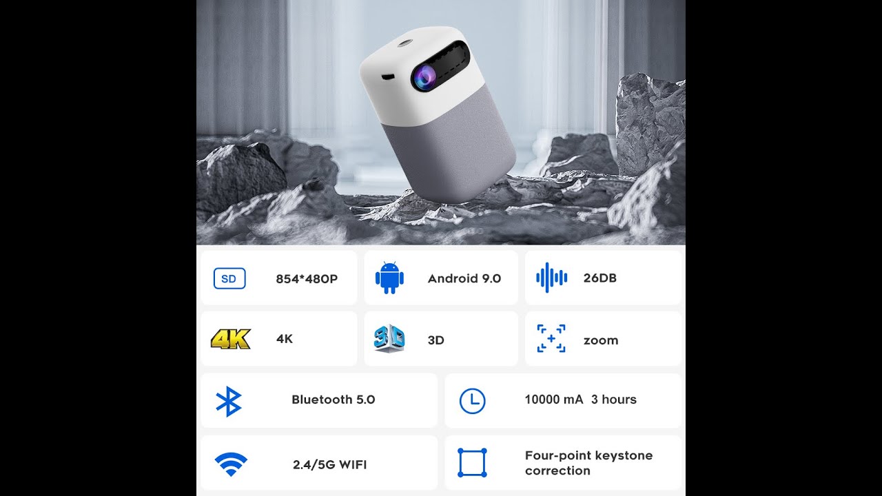 Touyinger Alincoo S10 mini DLP projector with battery supporting 3D ...