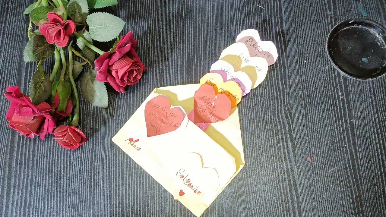 DIY heart secret message gift card for friend|Make handmade gift for ...