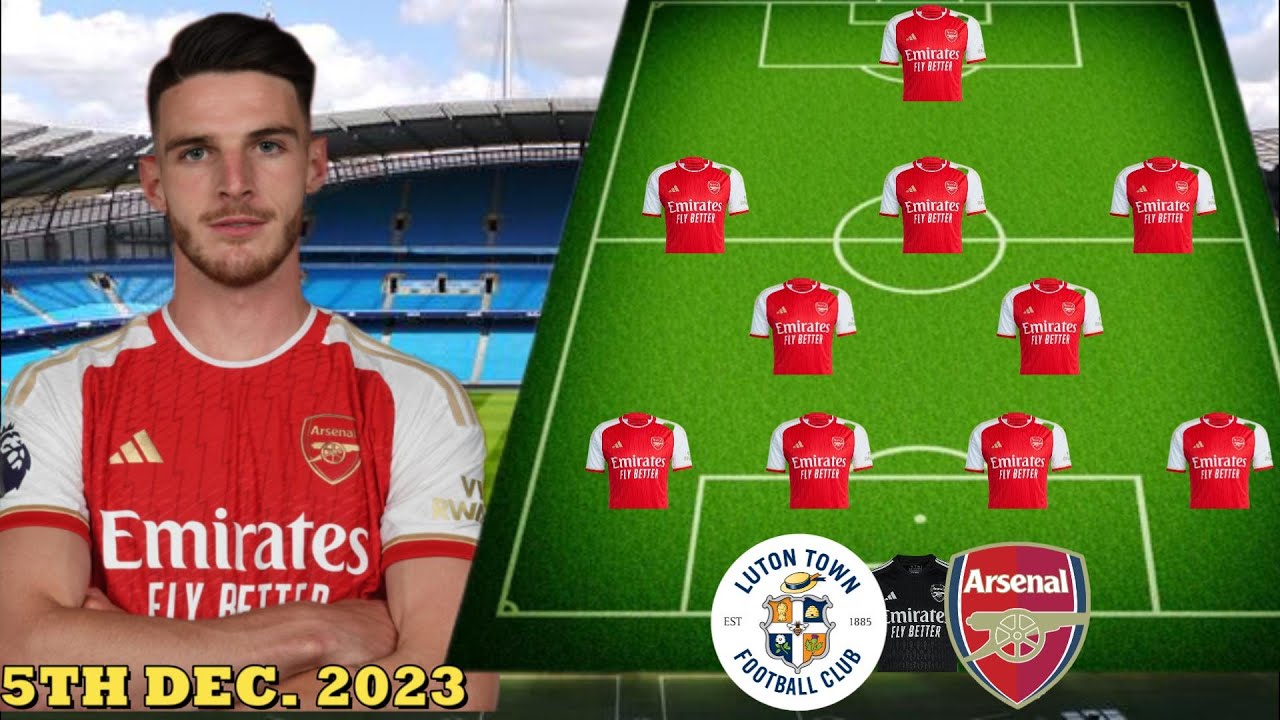 DECLAN RICE SWITCH POSITION AS ARSENAL TRAVEL TO LUTON - YouTube