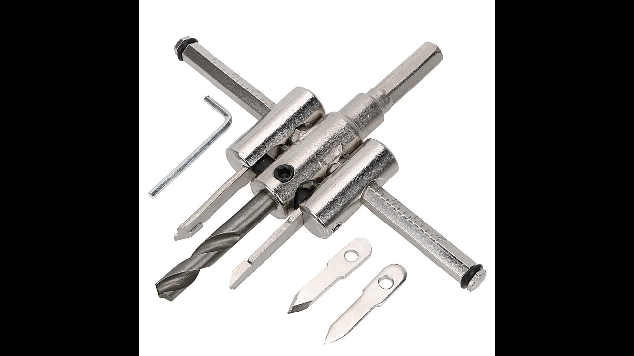 NICEYARD Adjustable Wood Circle Cutter Kit 40-120mm - YouTube