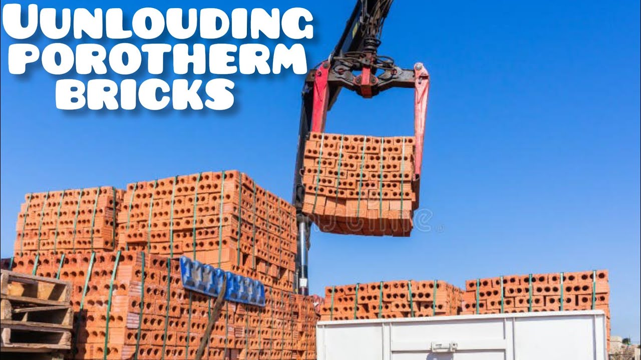 unloading porotherm bricks/deliver porotherm hollow blocks - YouTube