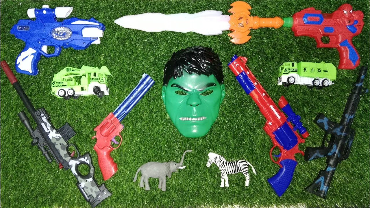 Collecting Toys, Sniper, Hulk Mask, Zebra, Elephant, Garbage Truck ...