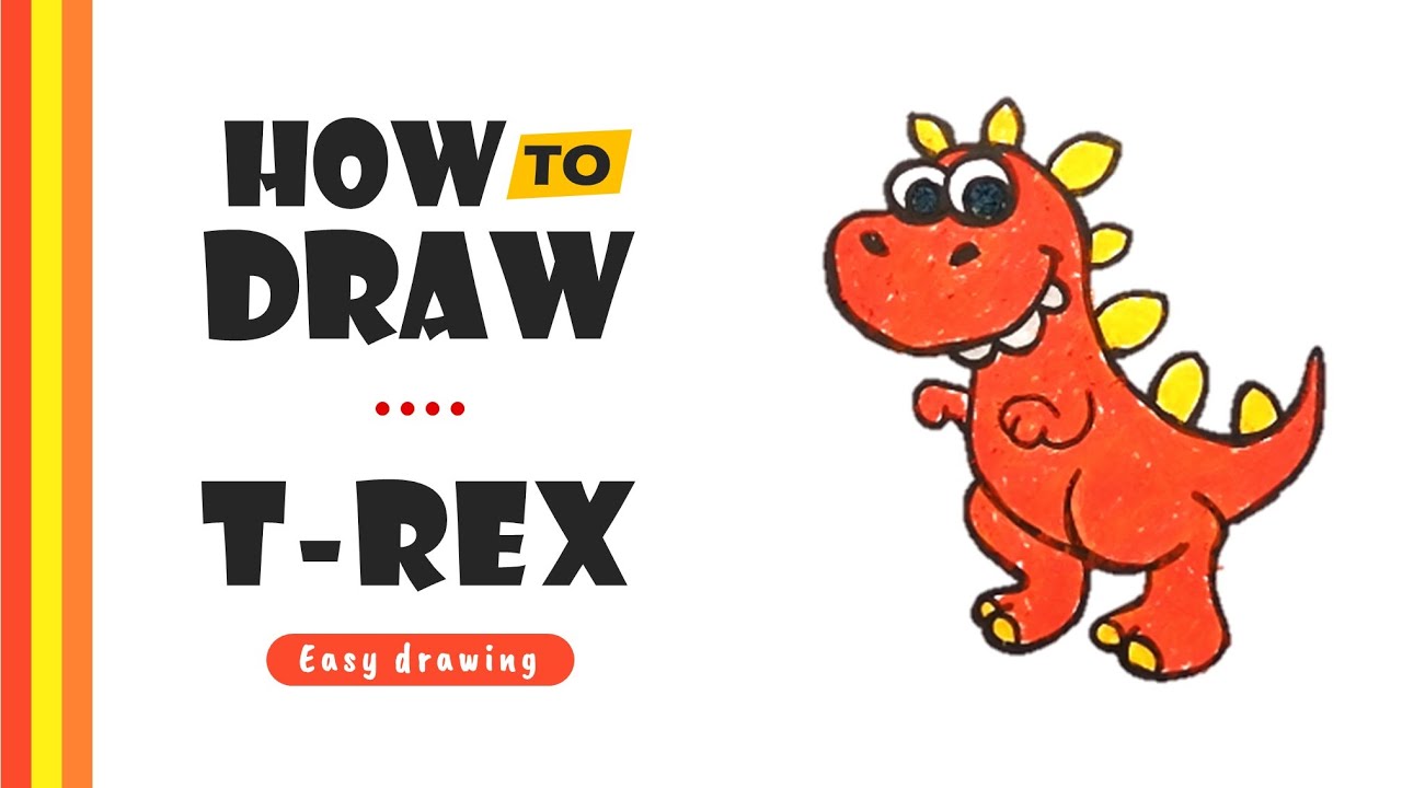 How to Draw a T-Rex - Cara Menggambar T-Rex | Easy Drawing - YouTube