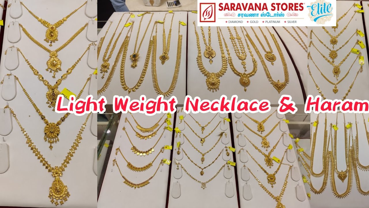 Saravana Elite Light Weight Necklace & Haram/ 12 Grams Haram & 8 Grams ...