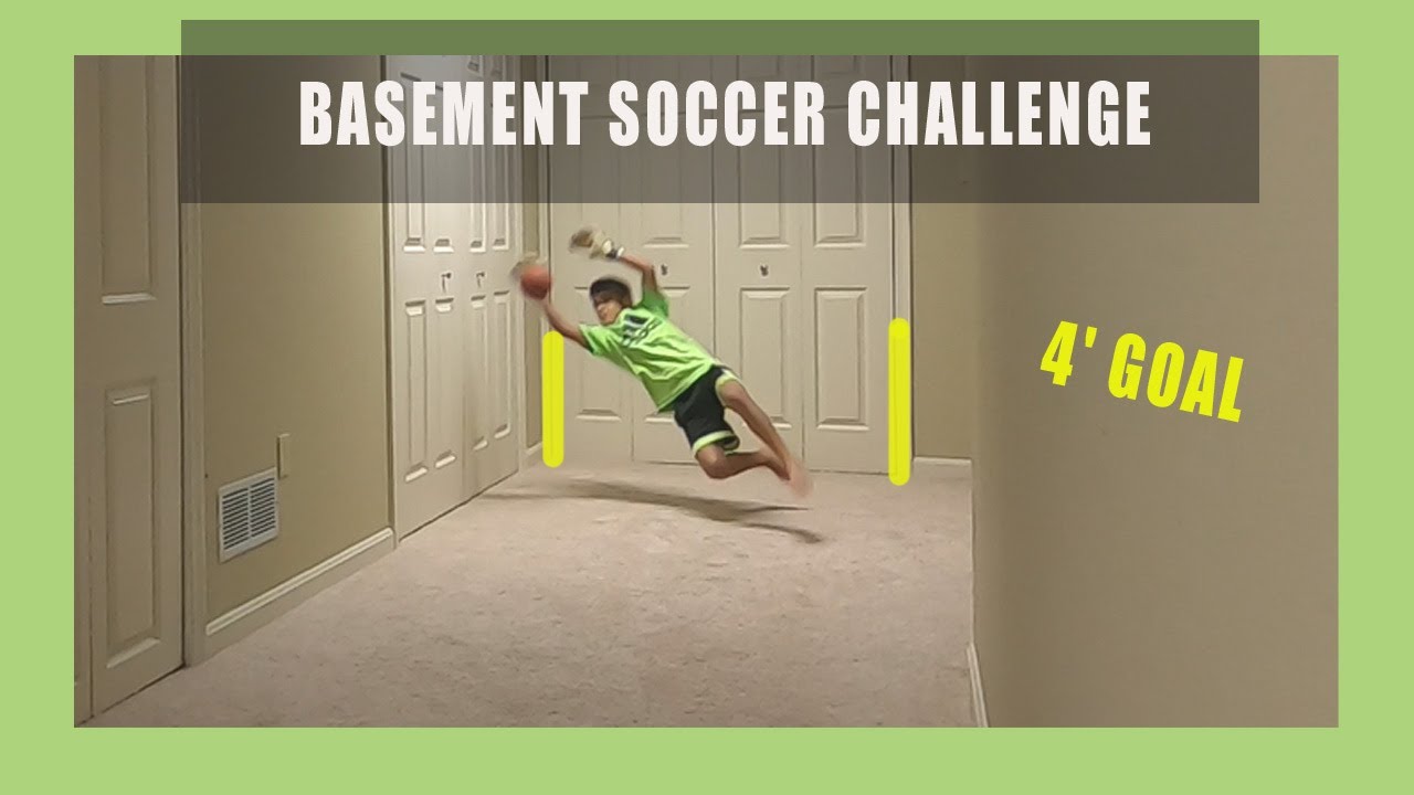 Soccer challenge in BASEMENT - YouTube