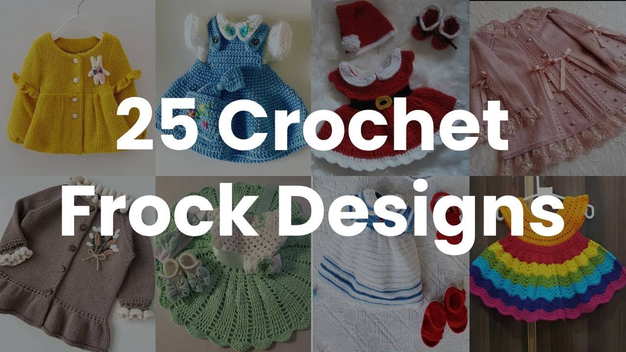25 Crochet Baby Frock Designs, Winter Frock Designs, Crochet Frock ...