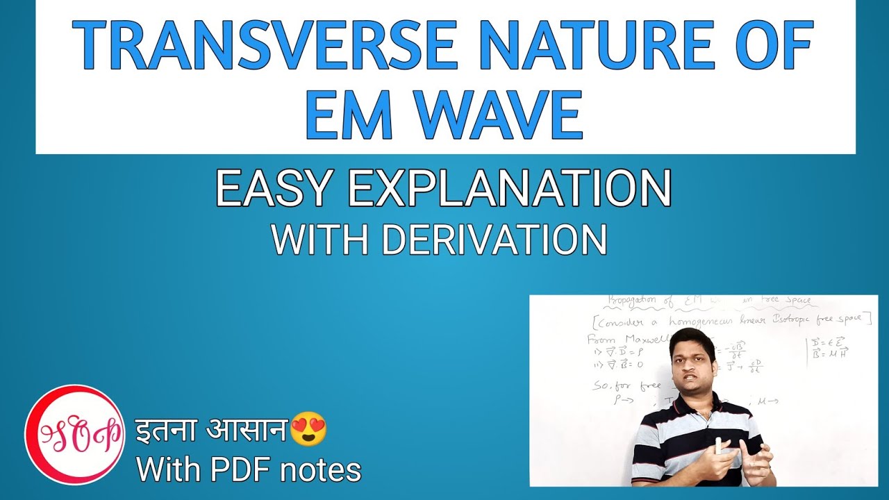 TRANSVERSE NATURE OF EM WAVE । Electromagnetic theory । bsc physics by ...
