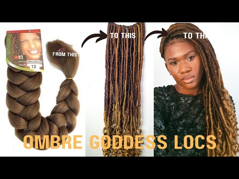 DIY OMBRE GODDESS FAUX LOCS USING XPRESSION KANEKALON HAIR - YouTube