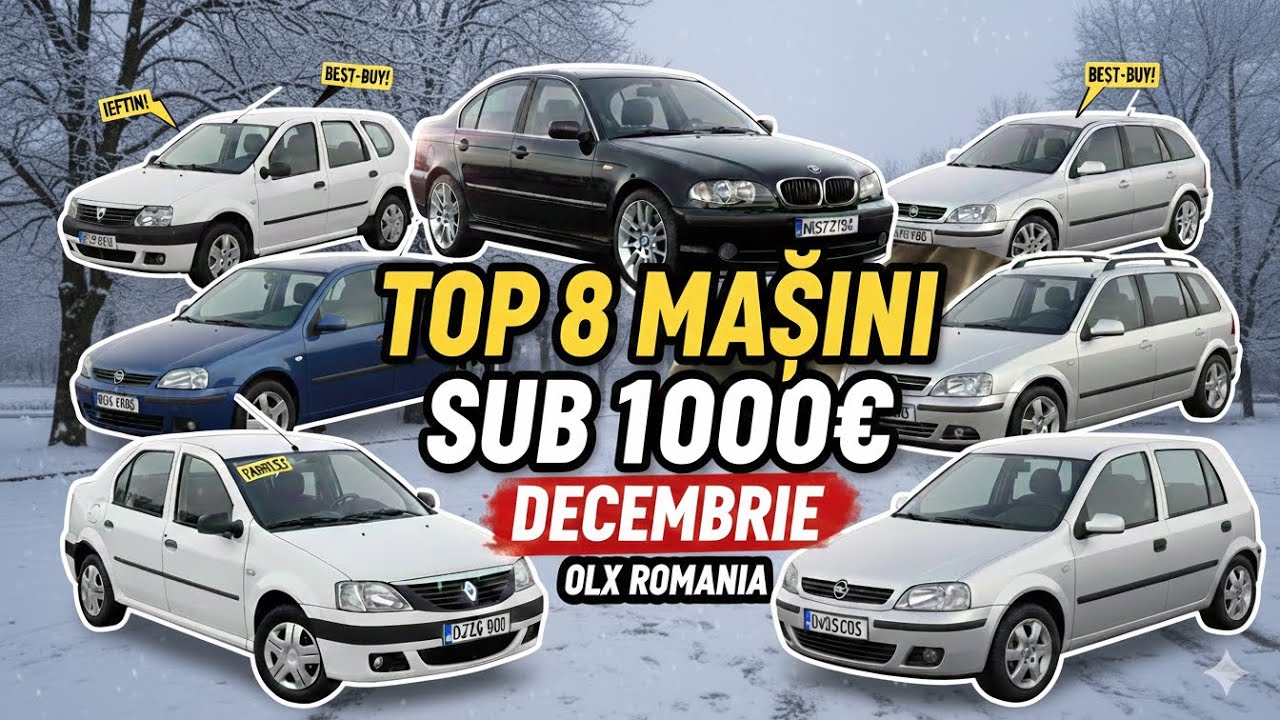 8 masini de buget 1000€ pentru inceapatori naveta luna decembrie 2025 ...