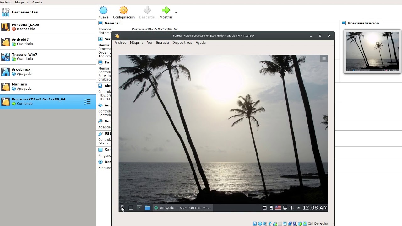 Instalación de Porteus KDE v5 0rc1 x86 64 en VirtualBox 6.1 - YouTube