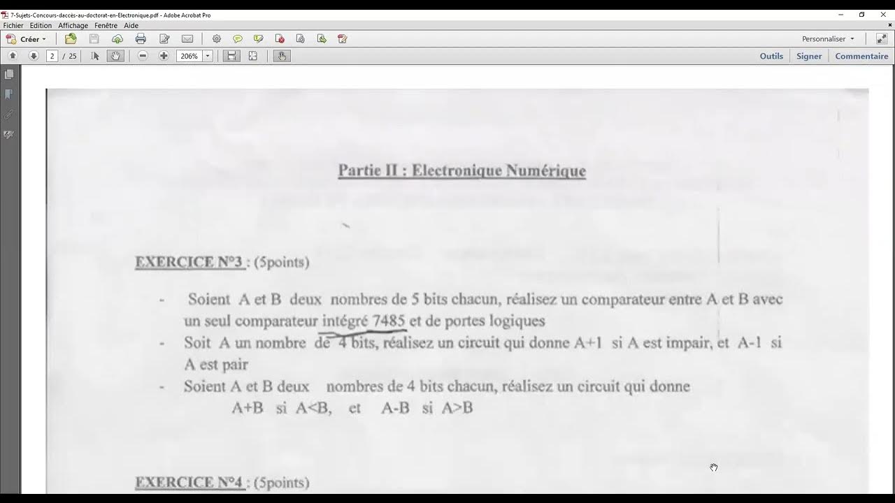 Sujet de doctorat LMD "épreuve Système & électronique "université Bejai - YouTube