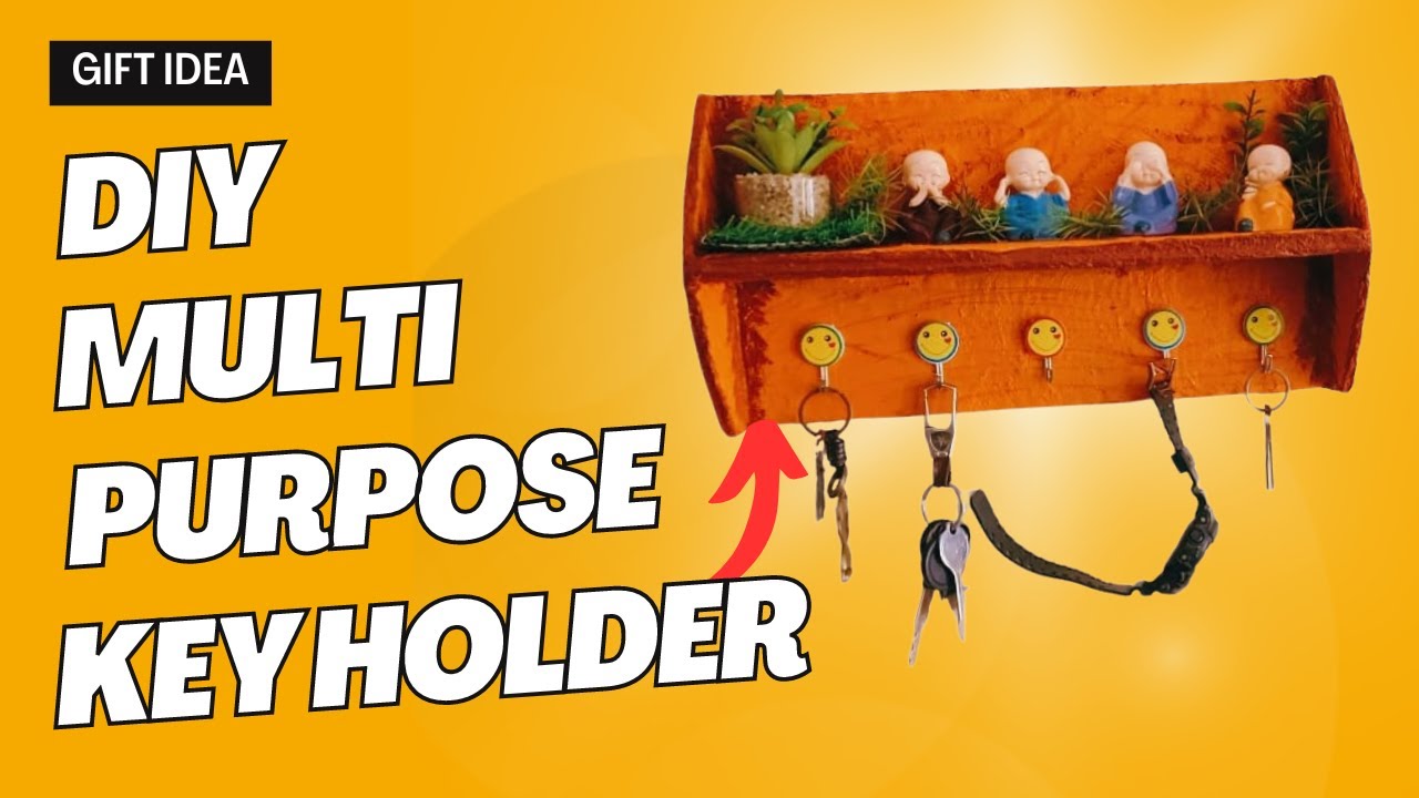 DIY Gifting Ideas: Multipurpose Key Holder using Cardboard Waste - YouTube