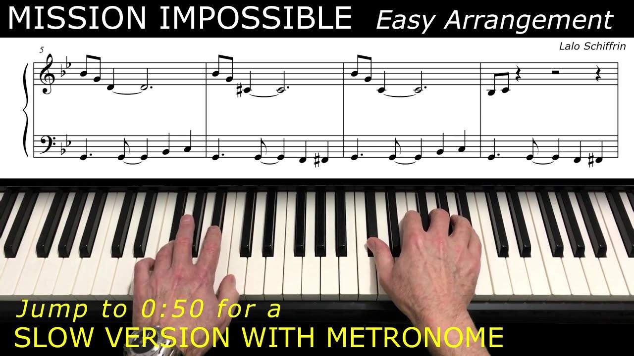 Mission Impossible - Easy Piano Arrangement - Tutorial with Sheet Music ...