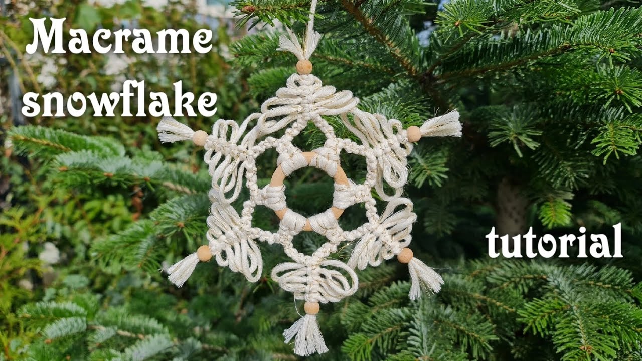 DIY | macrame snowflake tutorial - YouTube