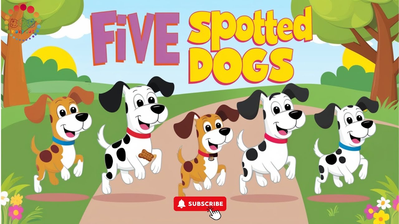 Five Spotted Dogs | Kids Counting Song | @bobyCat0 Nursery Rhymes ...