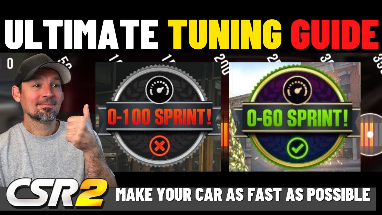 CSR2 How To Tune For 0-60 or 0-100 times | CSR2 Sprint Race Tuning ...