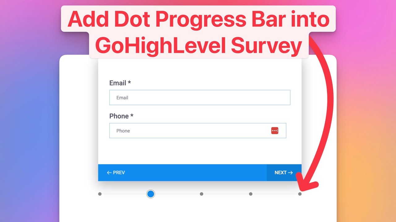 Add Dot Progress Bar into GoHighLevel Survey - YouTube