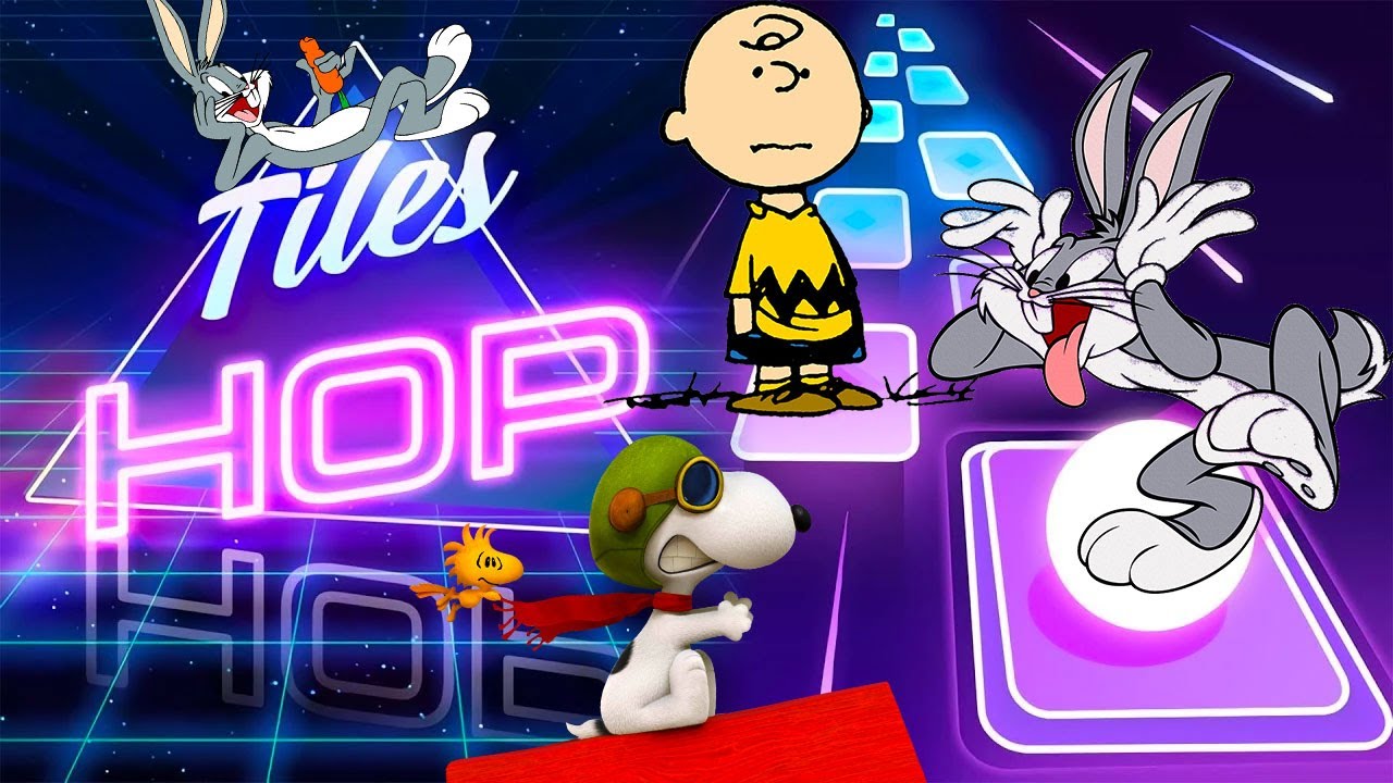 Bugs Bunny VS Charlie Brown and Snoopy Dog in Tiles Hop EDM Rush - YouTube