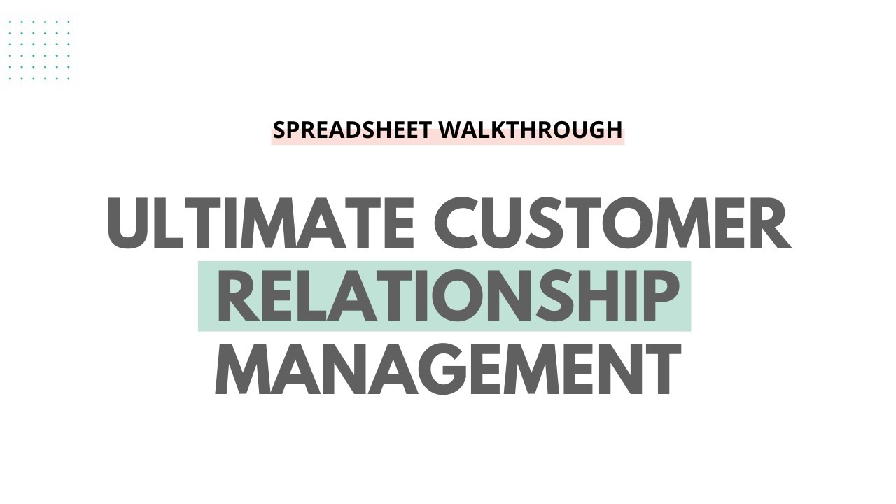 CRM Ultimate Customer Relationship Management 0492 Spreadsheet ...