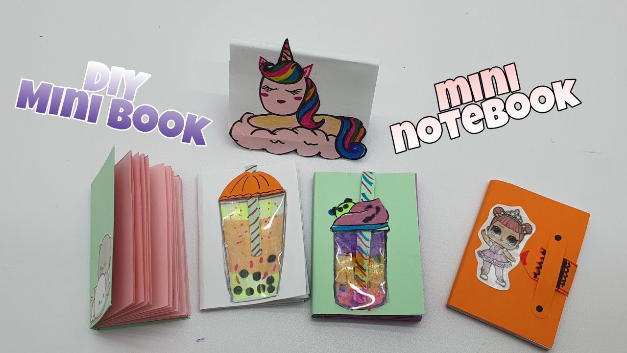 Cara Membuat Buku Nota Mini Lucu/DIY mini book, mini notebook tutorial - YouTube
