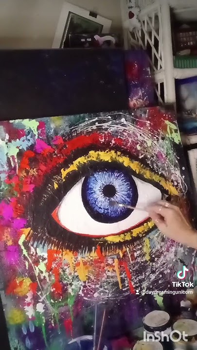 Acrylic canvas Eye painting #art #painting #artist - YouTube
