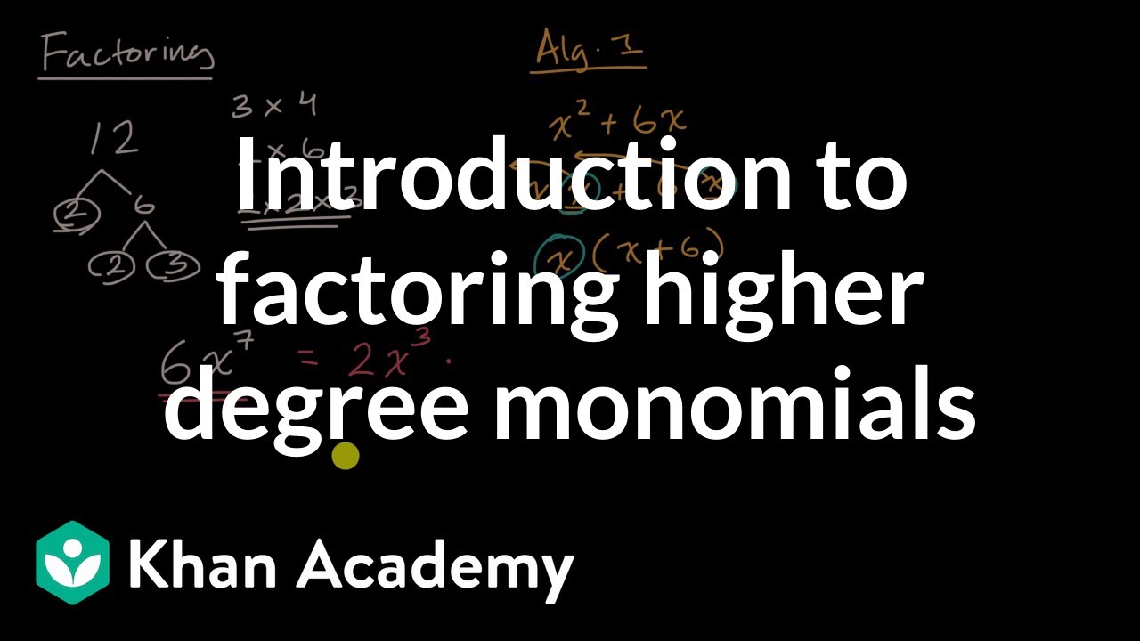 Introduction To Factoring Higher Degree Monomials Algebra 2 Khan introduction-to-factoring-higher-degree-monomials-algebra-2-khan