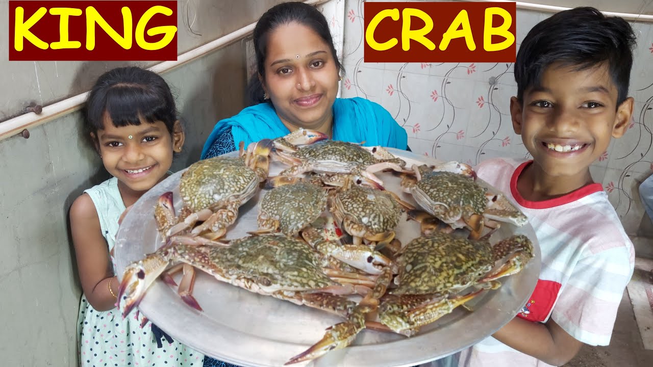 King Gaint Crab | Clean and Cooked Fry Masala | Village Food | D G Home ...