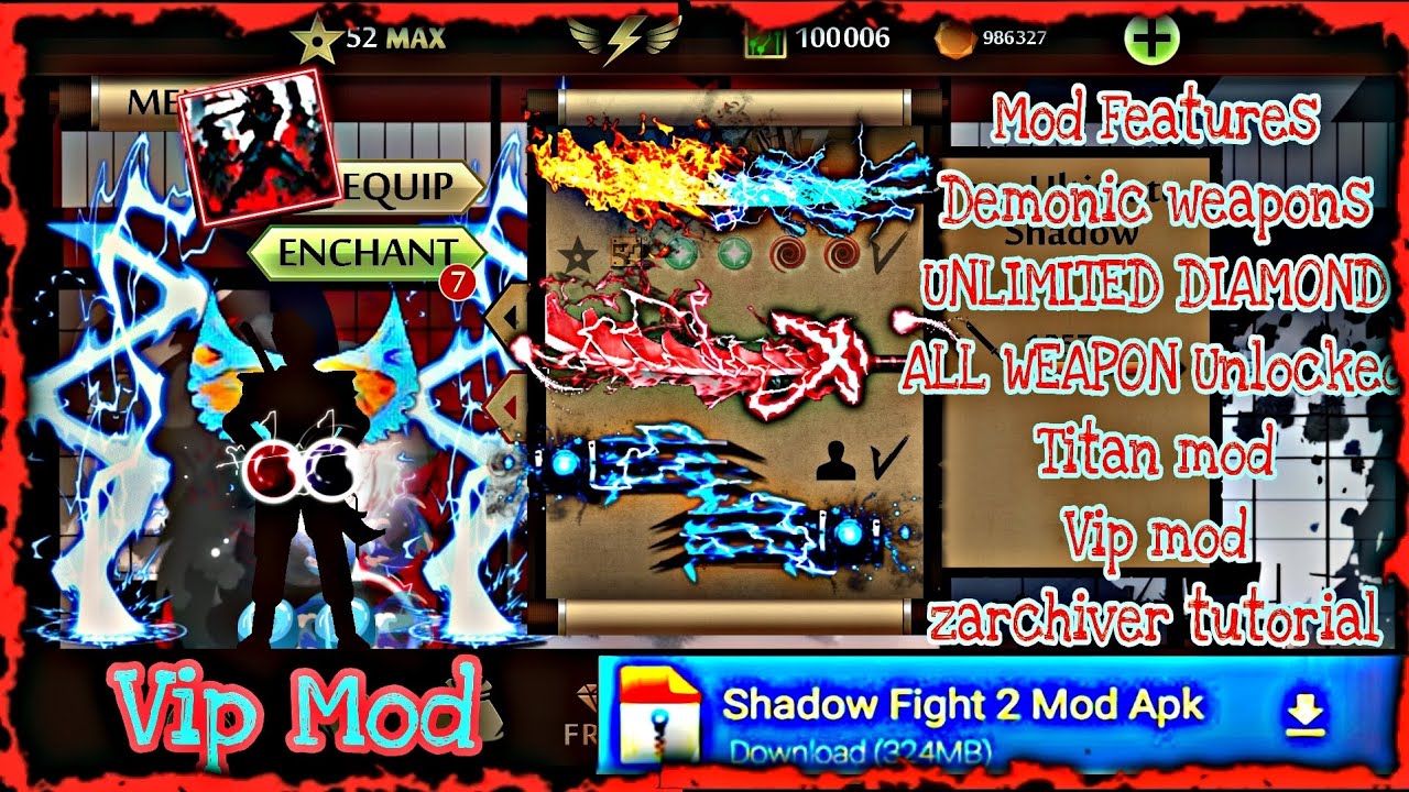 Shadow Fight 2 mod apk Demonic mod Max lev 52 , unlimited diamond, all ...