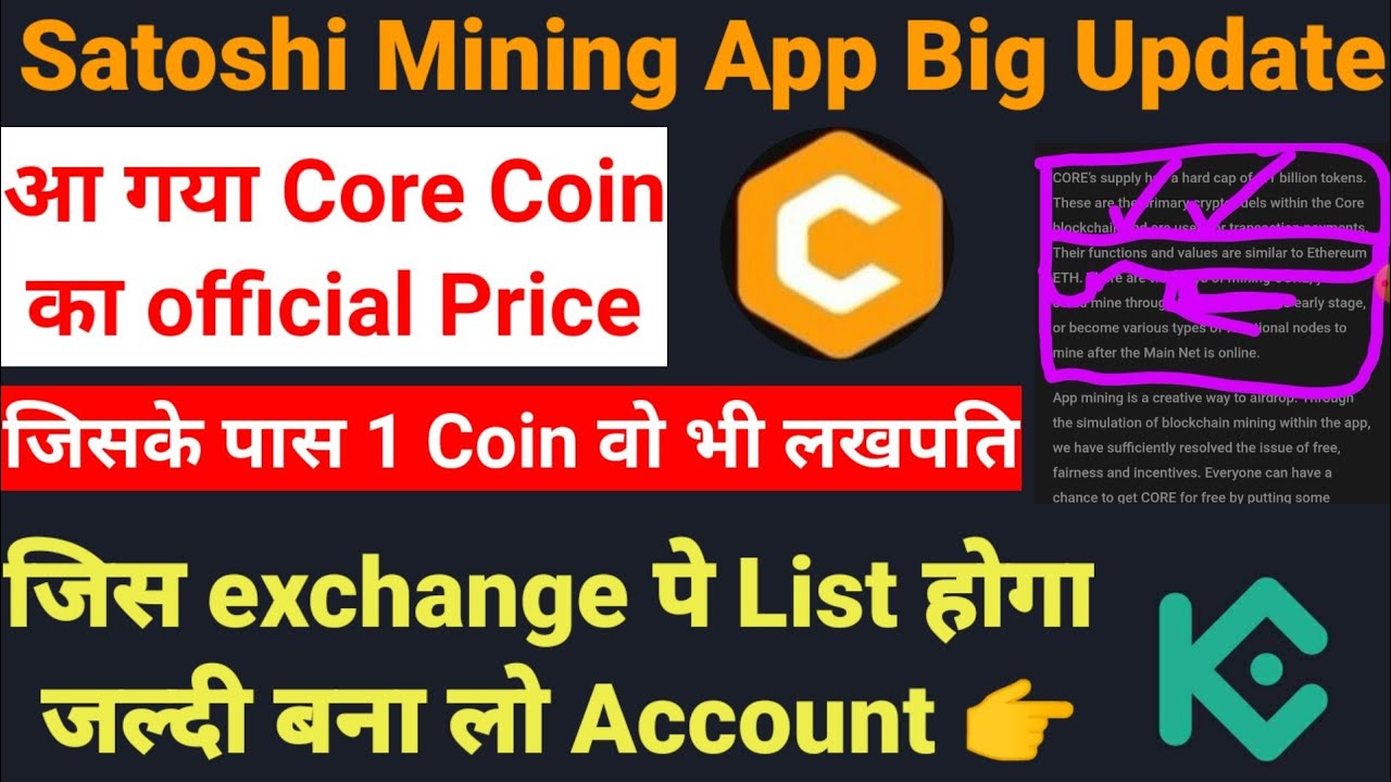 Core Coin Price Satoshi Btc Mining Btcs Mining Core Mining