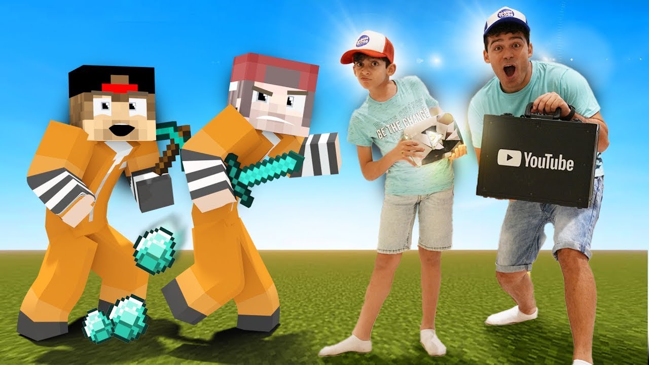 Jason Minecraft protects the Diamond YouTube Play Button Animation ...
