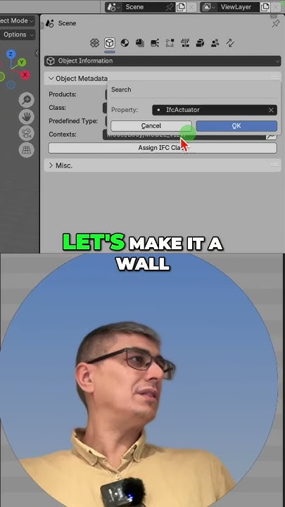 Converting a Blender object into an IFC wall - YouTube
