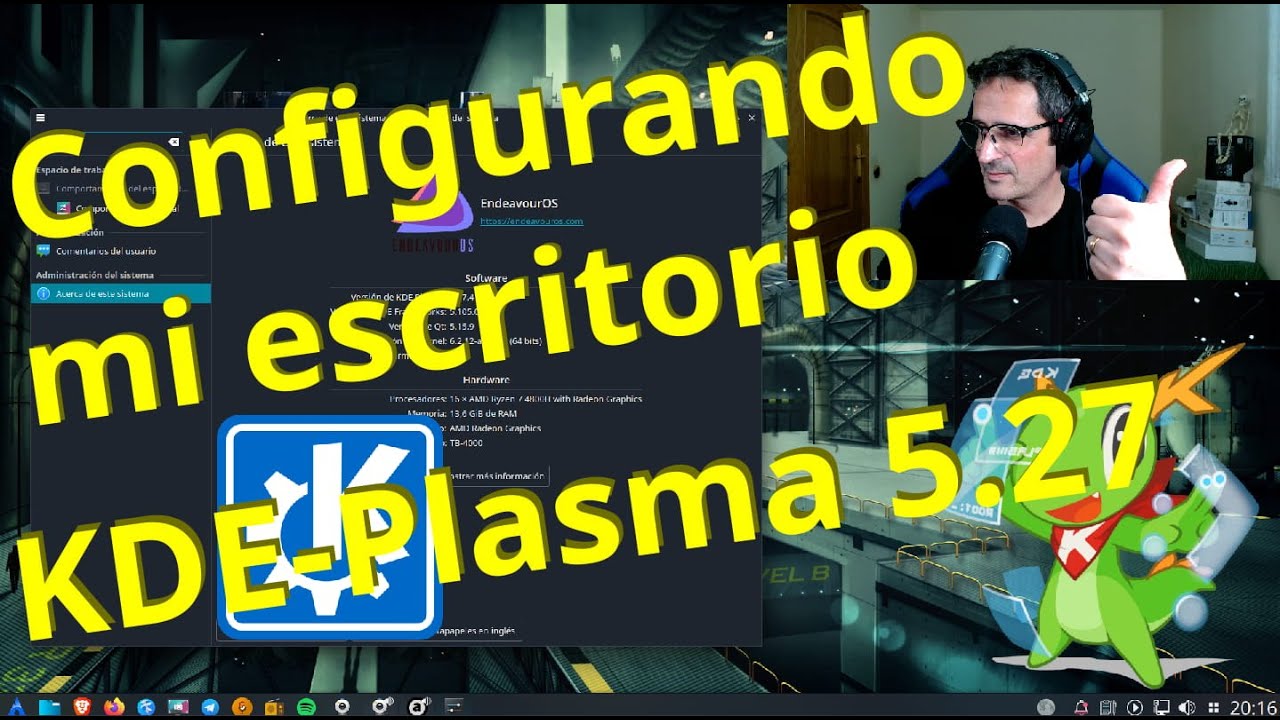 Configurando mi escritorio "KDE-Plasma 5.27" en EndeavourOS Linux ...