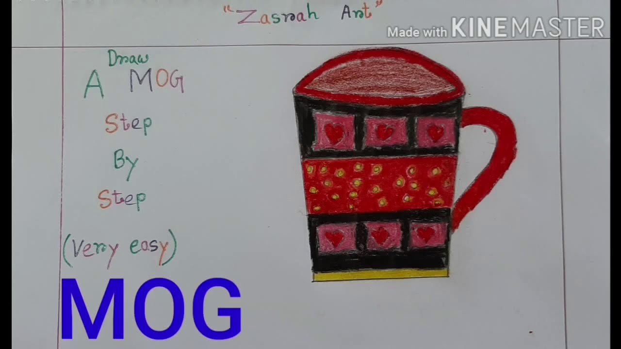 How to draw a mog/Drawing a mog step by step/Easy drawing for kids and ...