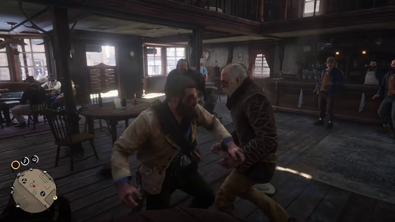 Bar fight RDR2 - YouTube