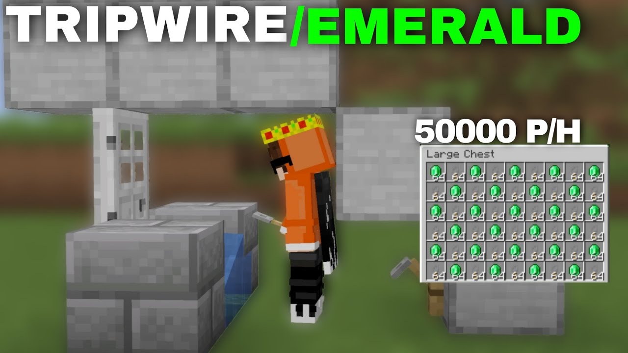 Minecraft Easy Tripwire Hook + Emerald Farm 1.21+ - YouTube