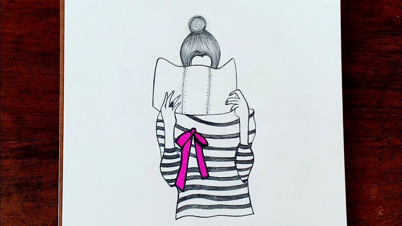 How to draw a girl hiding her face step by step #art #drawing #art ...