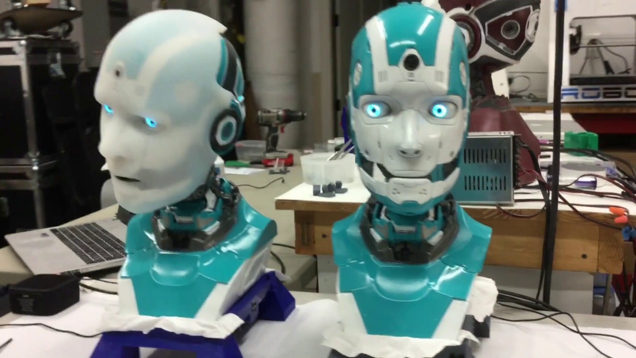 Alan robot heads testing - YouTube