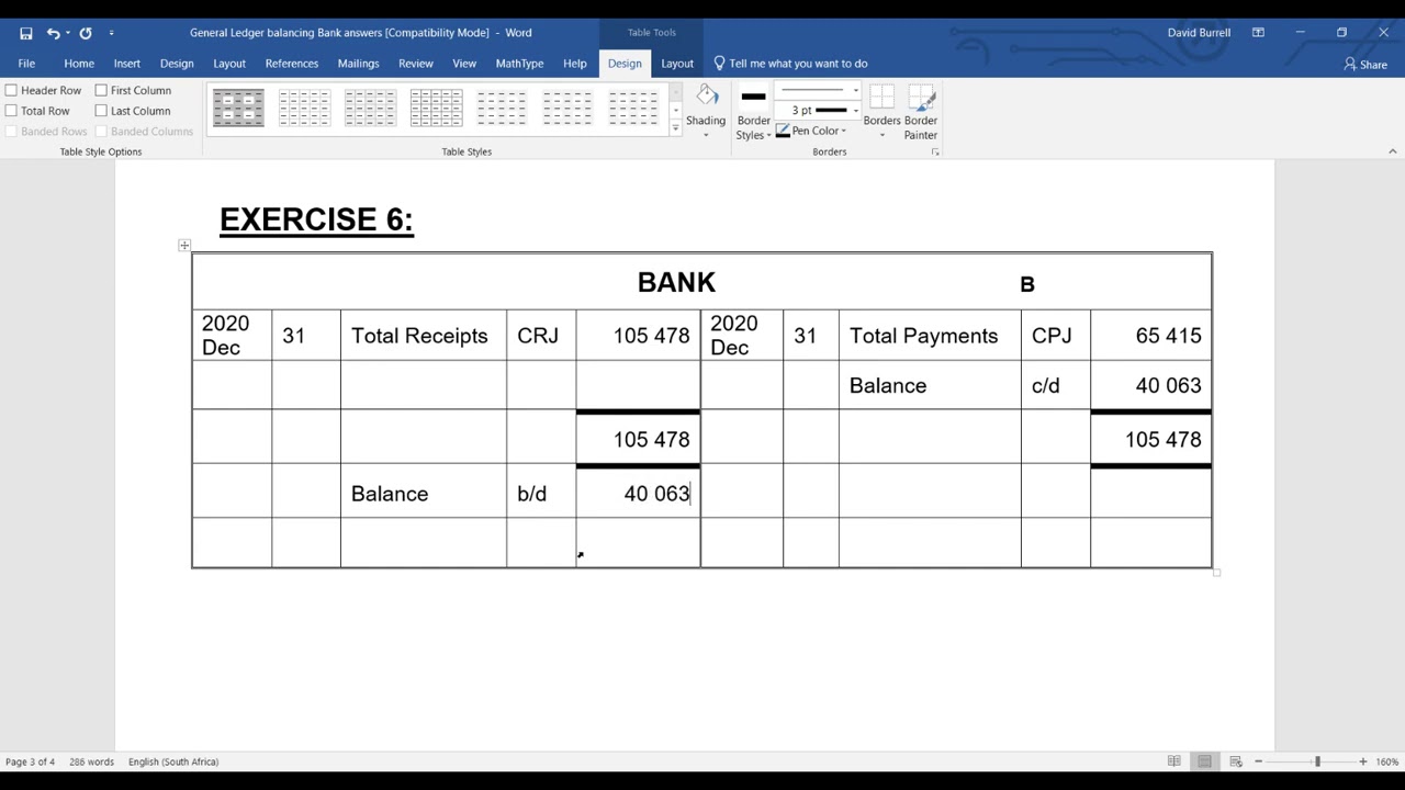 General ledger balancing bank ex 4 6 - YouTube
