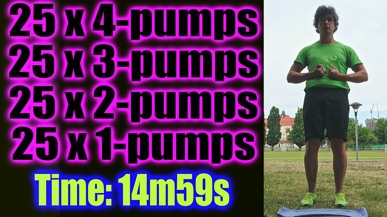 We keep repping: 25x 4-pumps, 3-pumps, 2-pumps and 1-pumps. 250 push ...